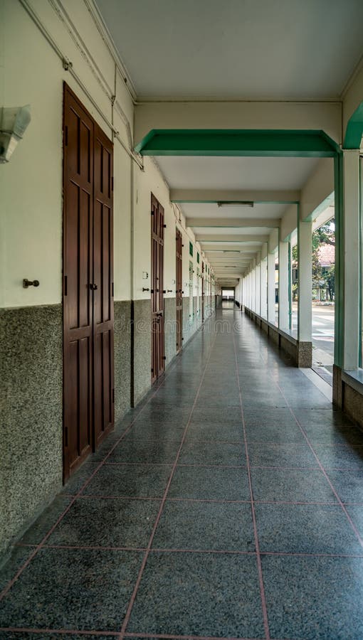 School balcony stock image. Image of corridor, wall - 115317039