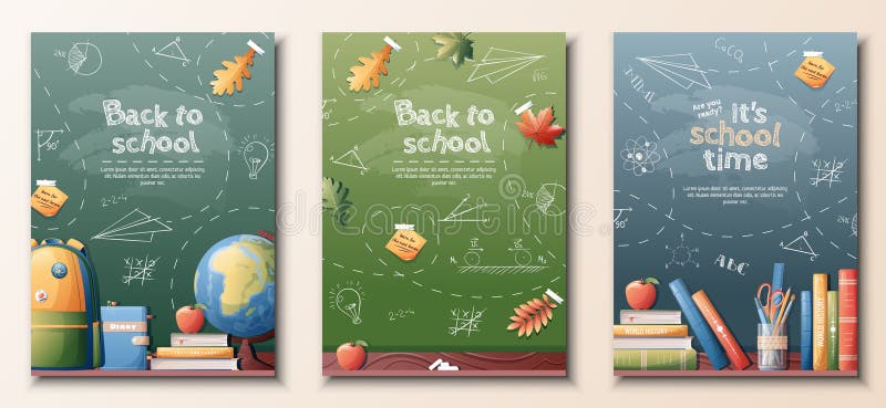 School Banners Set. Back To School, Knowledge, Education. Background ...