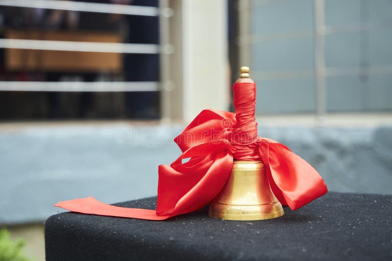 A School Bell for Giving the First or Last Bell. Stock Photo - Image of ...