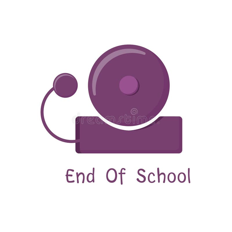 School Bell Icon. End of School Year. the Concept of Education Stock ...