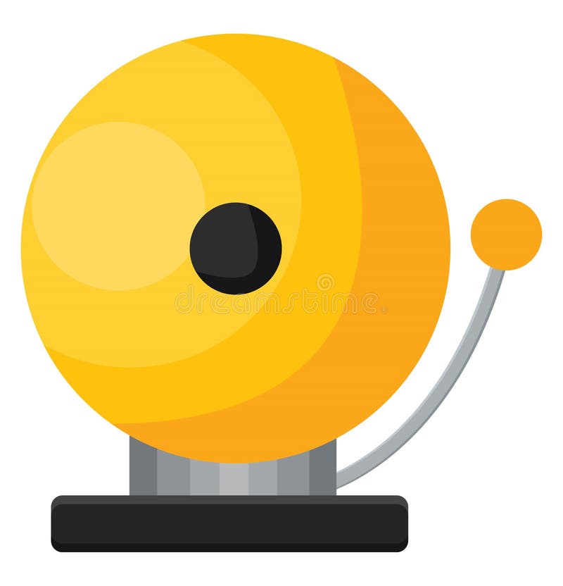 School bell, icon stock vector. Illustration of pencil - 261066567