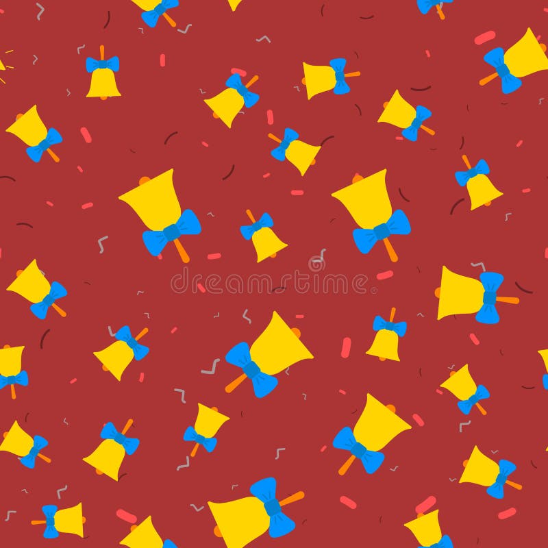 School Bell Seamless Pattern. Back To School Concept. Background with ...