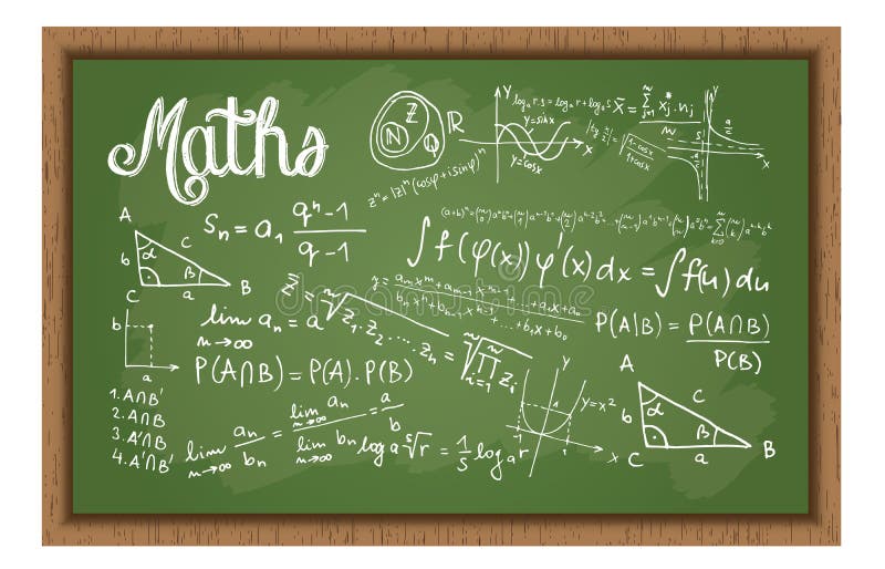 Mathematics. Maths Doodles with Colorful Lettering on White Background ...