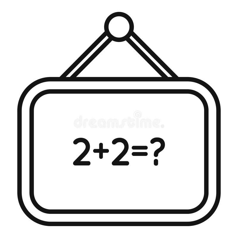 School Blackboard Hanging with Simple Math Sum on it Stock Vector ...