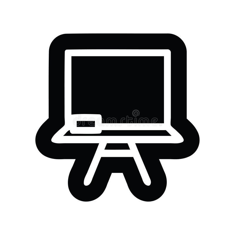 School Blackboard Icon Symbol Stock Vector - Illustration of white ...