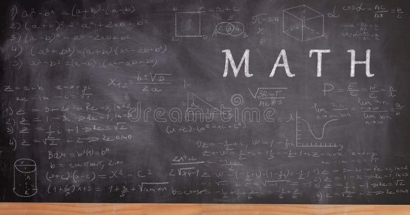 School Blackboard with Math Formulas and Equations Stock Photo - Image ...