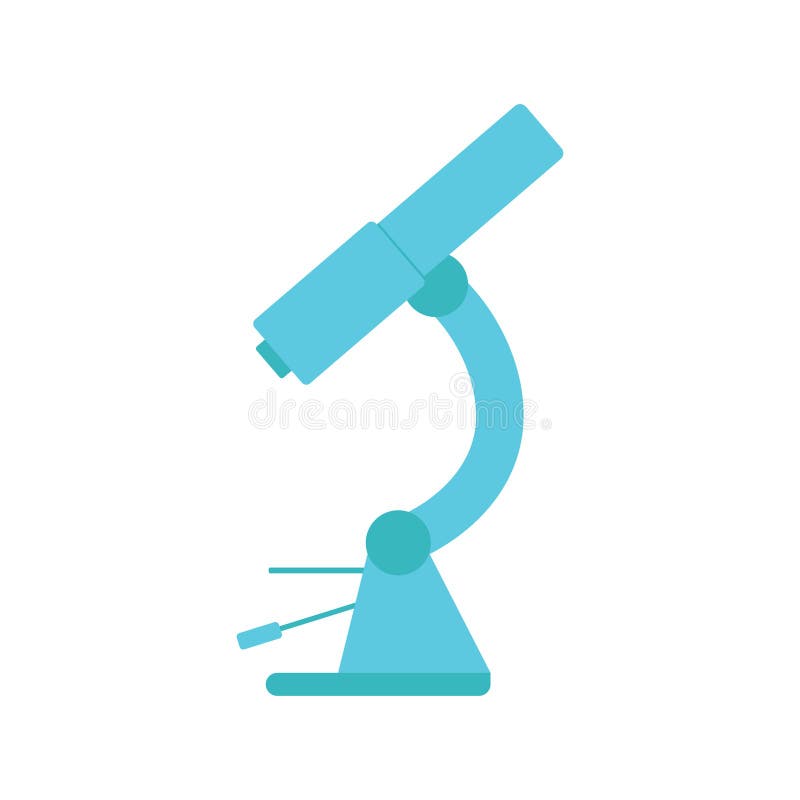 Blue Microscope and Lab Bottles Stock Illustration - Illustration of ...