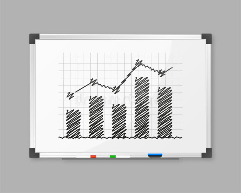 School Board with Business Chart Graph. Vector Illustration. Stock ...