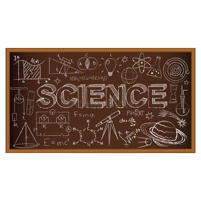 School Board Doodle with Science Symbols. Vector Stock Vector ...