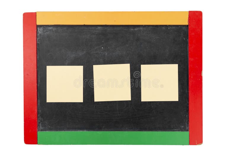 School Board for Drawing with Chalk with Paper Stickers Stock Image ...