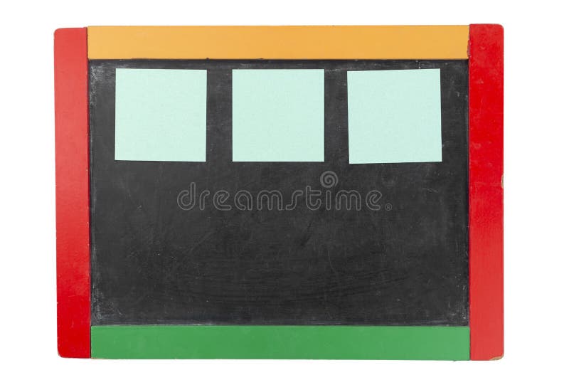 School Board for Drawing with Chalk with Paper Stickers Stock Photo ...