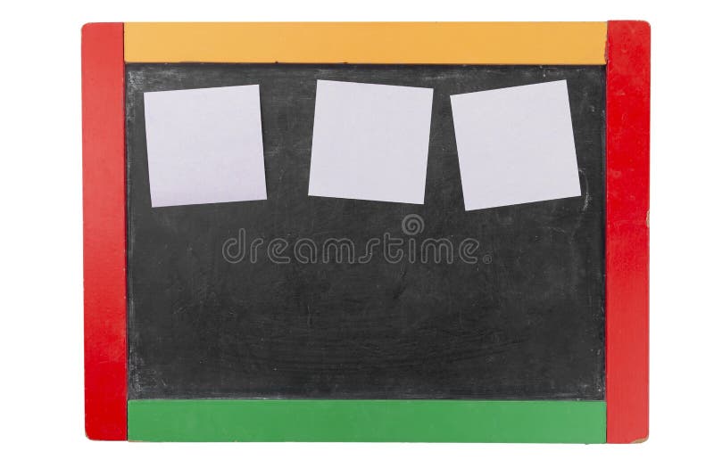 School Board for Drawing with Chalk with Paper Stickers Stock Photo ...