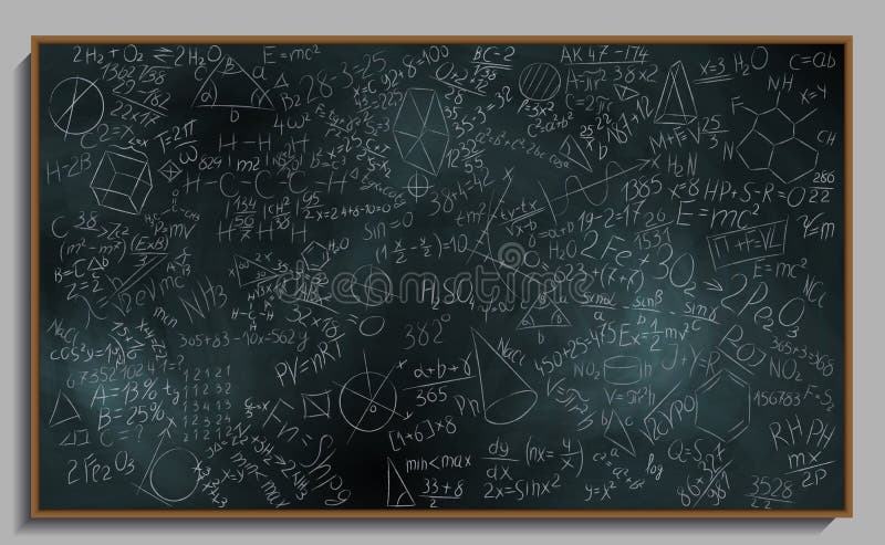 School Board with Formulas. Stock Vector - Illustration of smart ...