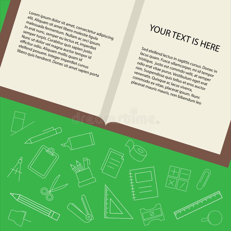 School Book Design Element. Back To School Stock Vector - Illustration ...