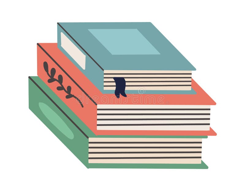 School Book. Education Hand Drawn Open or Stack Notebook Stock Vector ...