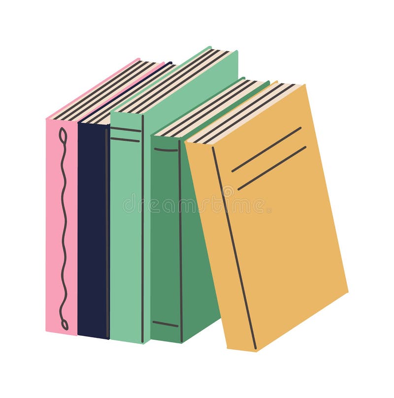 School Book. Education Hand Drawn Open or Stack Notebook Stock Vector ...