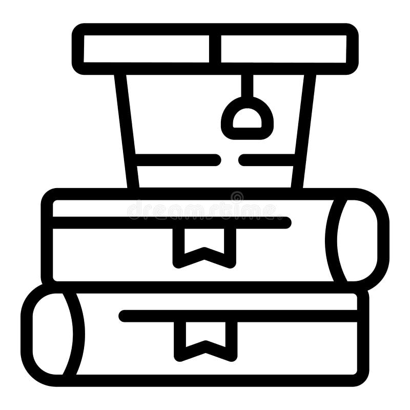 School Book Stack Icon Outline Vector. Child Learning Stock Vector ...