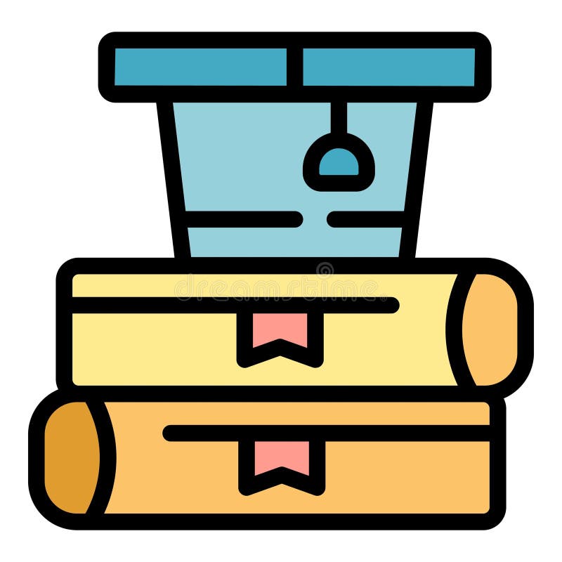 School Book Stack Icon Vector Flat Stock Vector - Illustration of ...