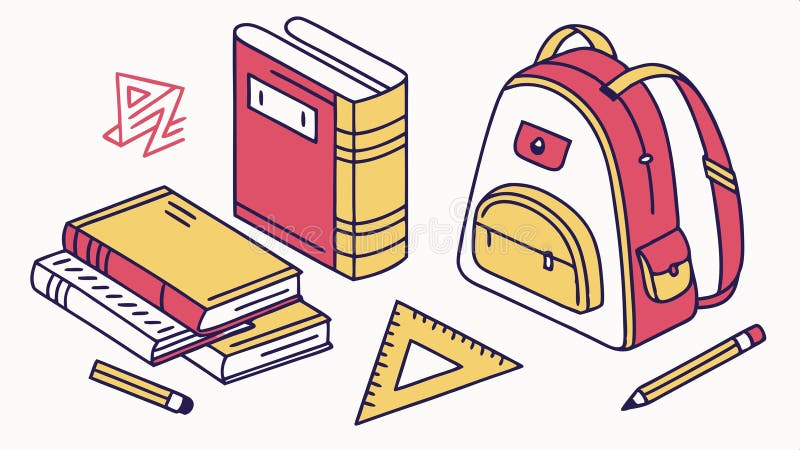 School Books and Backpack Vector, Education and Learning Illustration ...