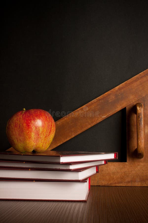 School books on desk stock photo. Image of board, class - 16084950