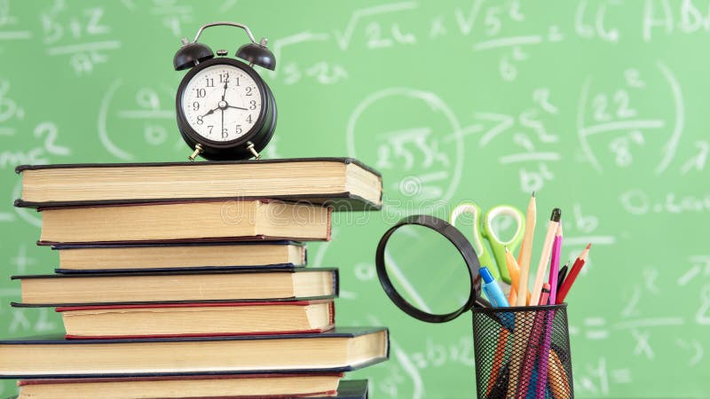 School Books and Pencils on Desk, Education Concept Stock Image - Image ...