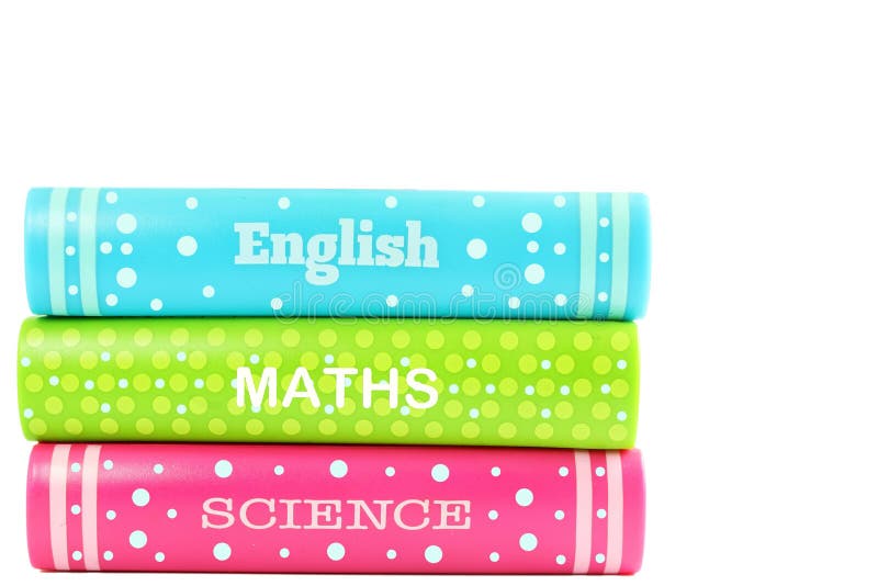 School Books in White Background Stock Photo - Image of dictionary ...