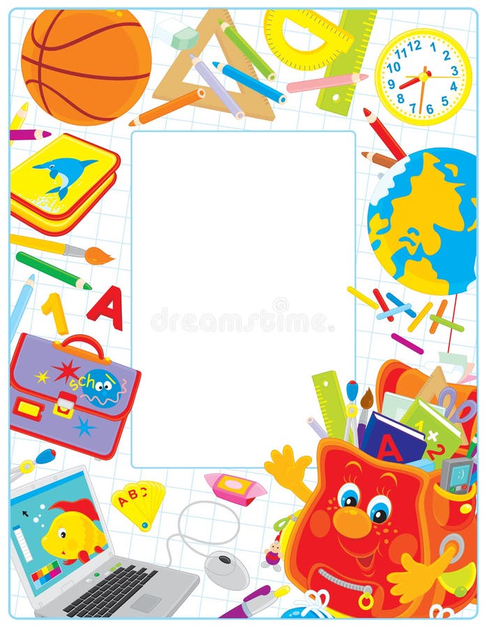 School border stock vector. Illustration of frame, monitor - 506268