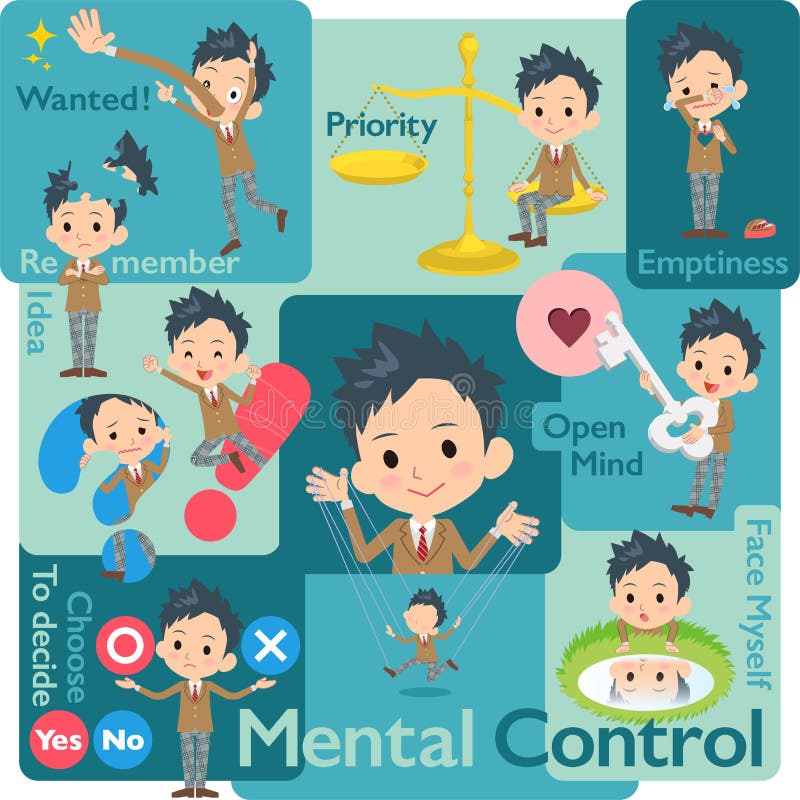 School Boy Brown Blazer_Mental & Volition Stock Vector - Illustration ...