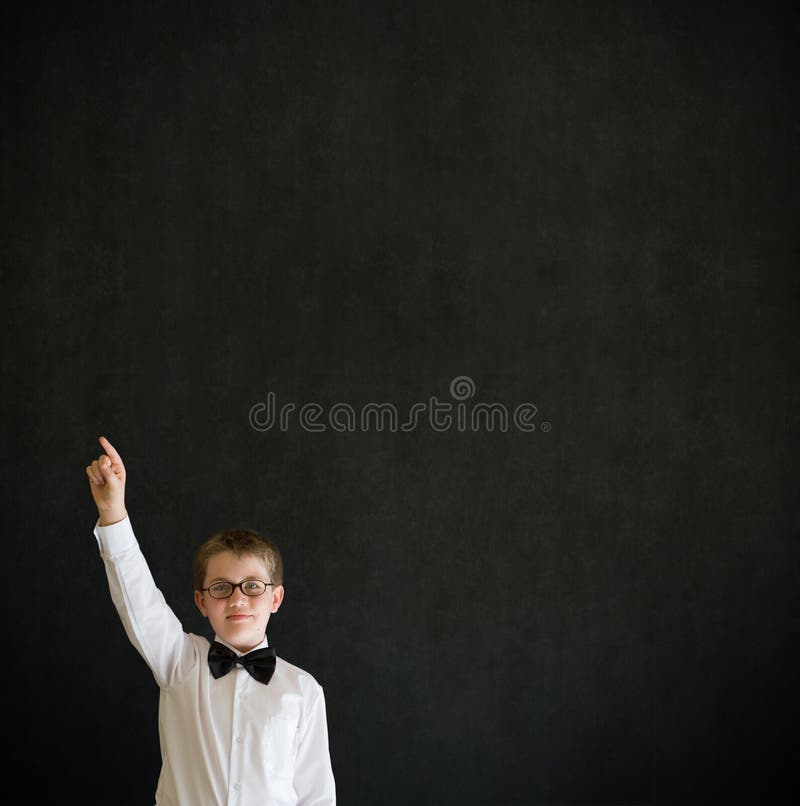 School Boy Hands Up Answering Question Stock Photo - Image of ...