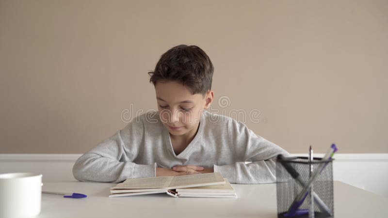 School Boy Having Trouble with His Homework. Stock Video - Video of ...