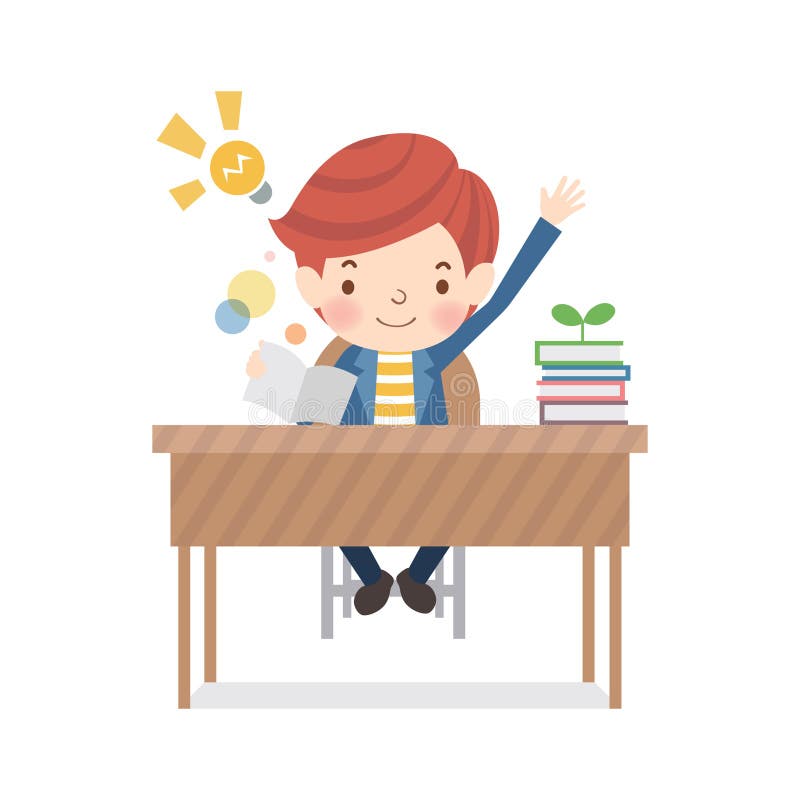 School Boy with an Idea. Vector Illustration Decorative Design Stock ...