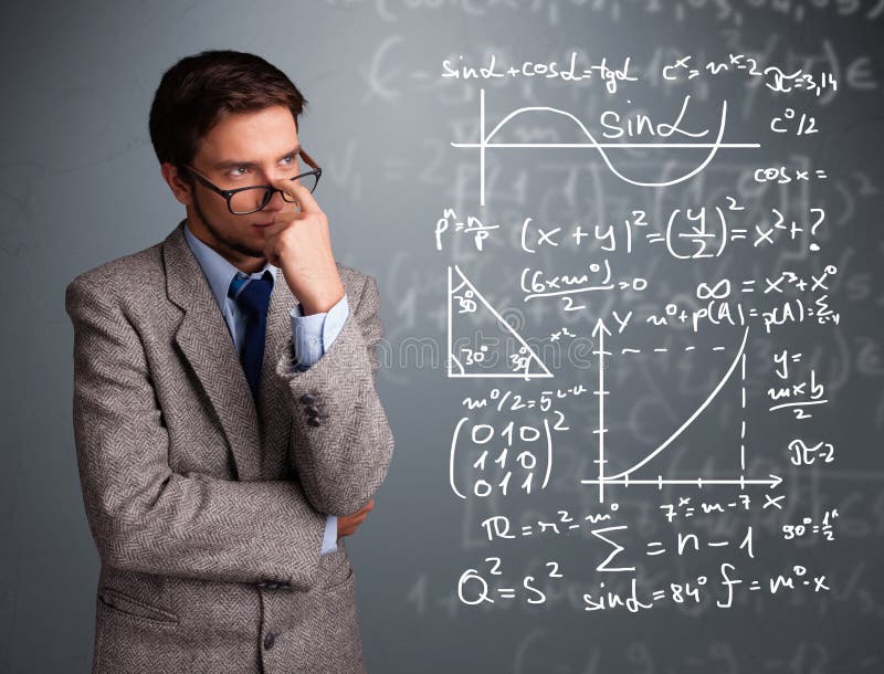 School Boy Thinking about Complex Signs Stock Photo - Image of ...