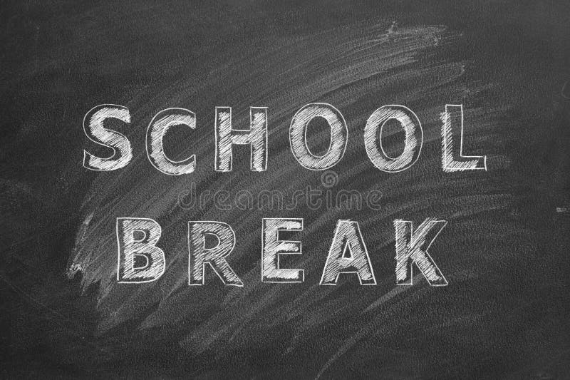 School Break. Text on Blackboard Stock Illustration - Illustration of ...