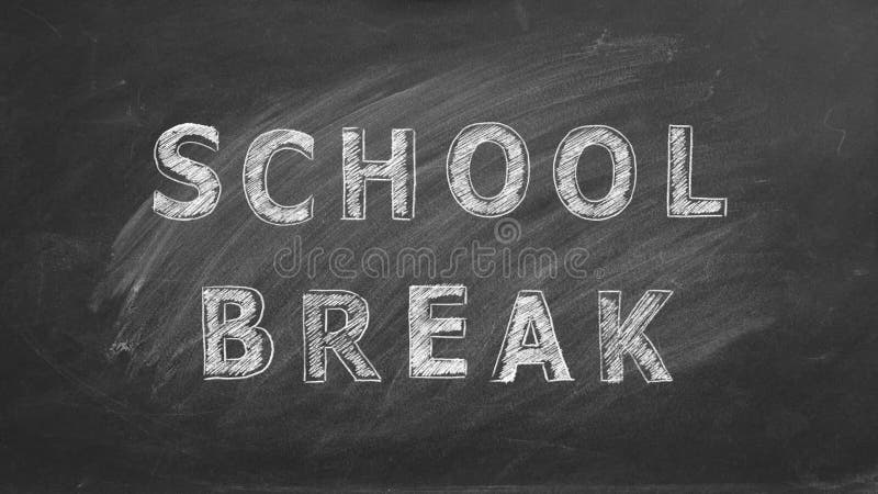 School Break. Text on Blackboard Stock Footage - Video of holiday ...