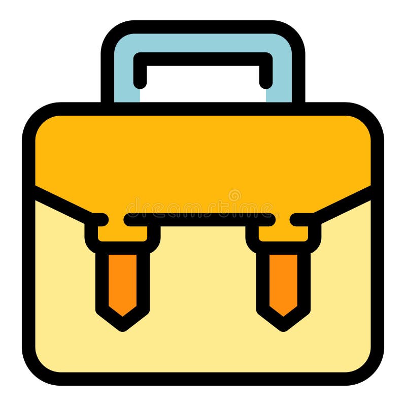 School Briefcase Icon Color Outline Vector Stock Vector - Illustration ...