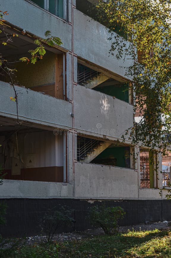 A School with Broken Windows Editorial Stock Image - Image of ...