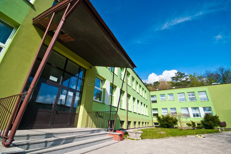 School building stock image. Image of school, green, official - 14156743