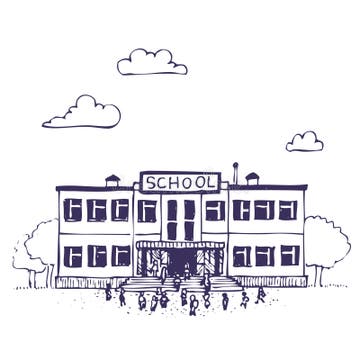 School Building Doodle Stock Illustrations – 2,029 School Building ...