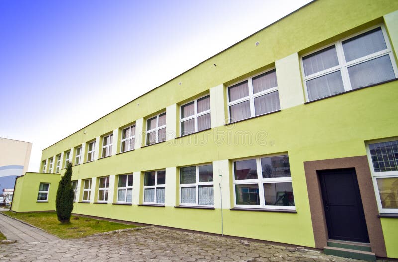 School building stock image. Image of school, green, official - 14156743