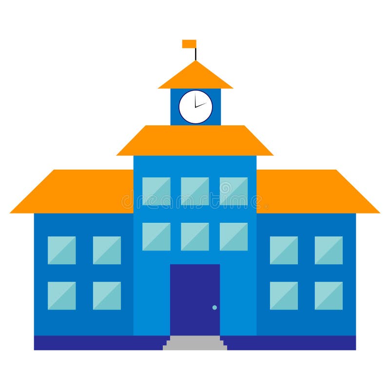 School Building. Back To School Template. Flat Style Vector ...