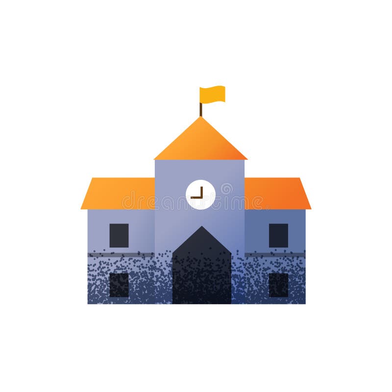 School Building Cartoon Icon Isolated Vector Illustration Stock Vector ...
