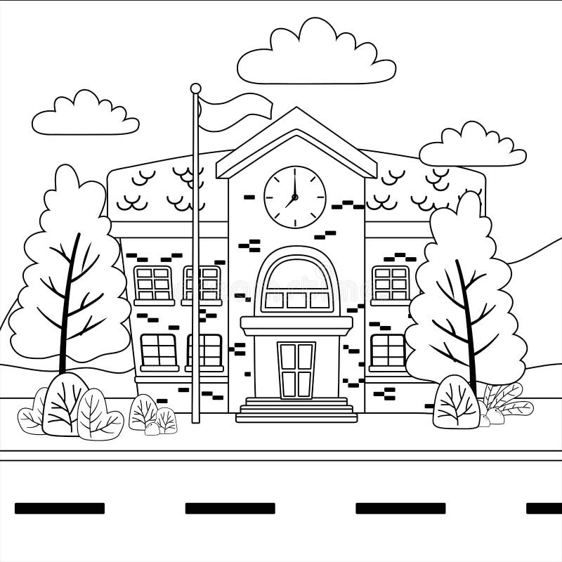 School Building Design Vector Illustrator Stock Vector - Illustration ...