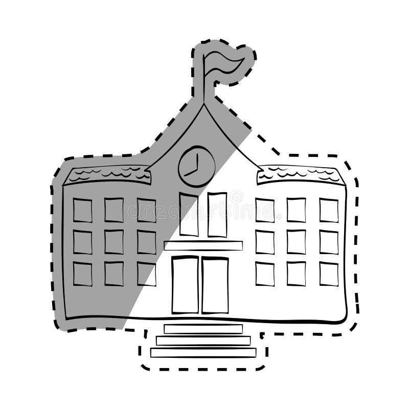 School building draw stock illustration. Illustration of college - 82316521