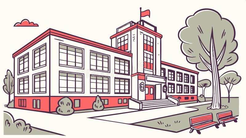 School Building Exterior, Symbolizing Education and Learning ...