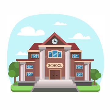 School Building Front View Stock Illustrations – 1,419 School Building ...