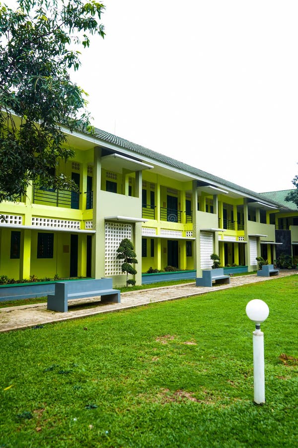 The School Building is Green and Friends Stock Image - Image of grass ...