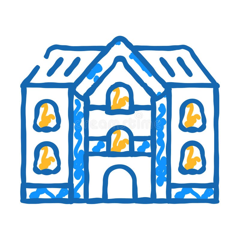 School Building Icon Doodle Illustration Stock Illustration ...