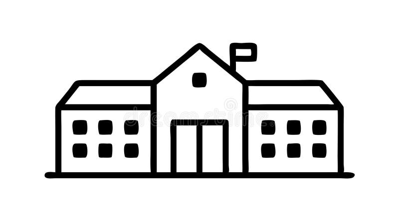 School Building Icon: Education Learning Symbol Vector, Vector Design ...