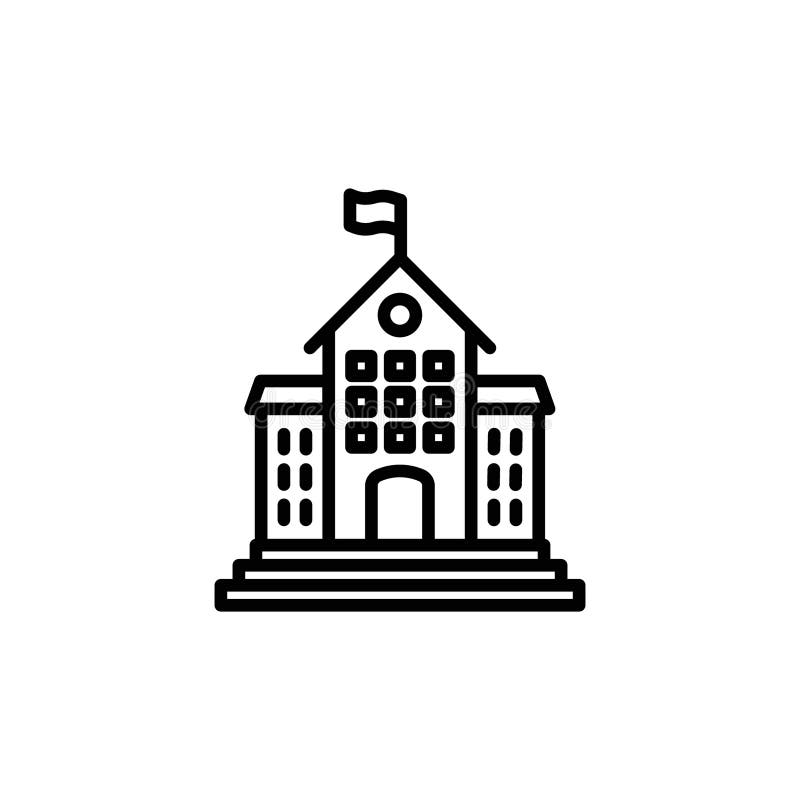School Building Icon Ideal for Education and Learning Stock Vector ...