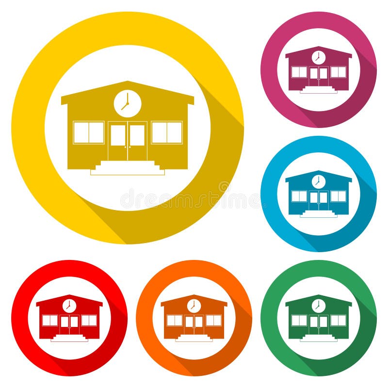 School building sticker stock vector. Illustration of vector - 67500245